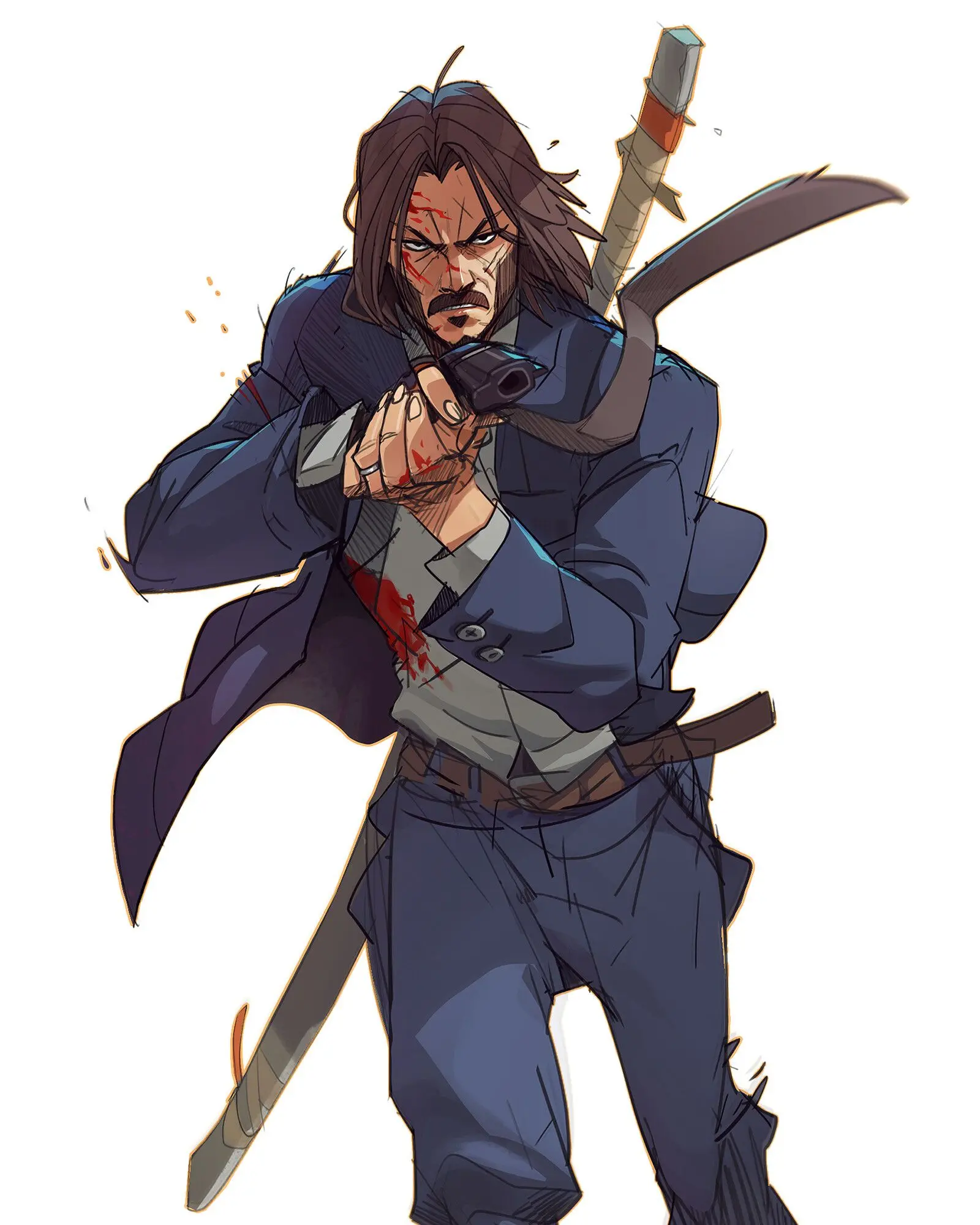John wick anime fanart: investigando el entorno del asesino icónico a ...